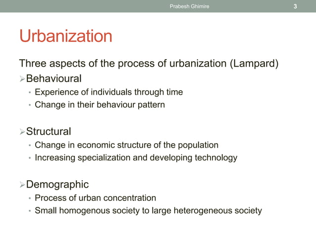 Urbanization Process | PPTX | Geography | Science