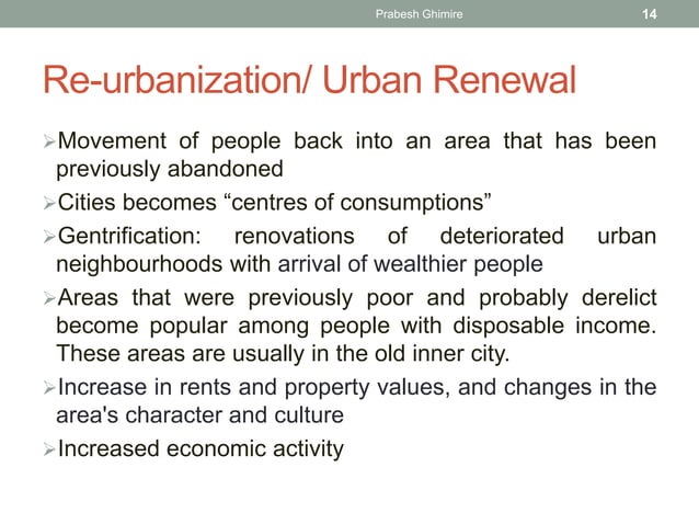 Urbanization Process