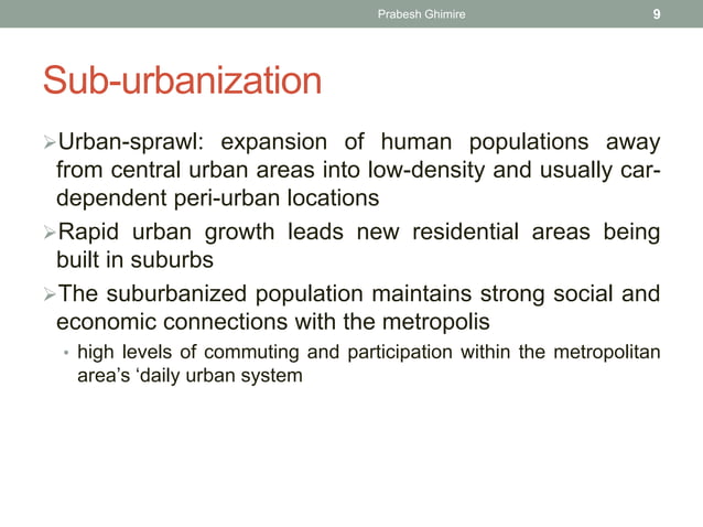 Urbanization Process