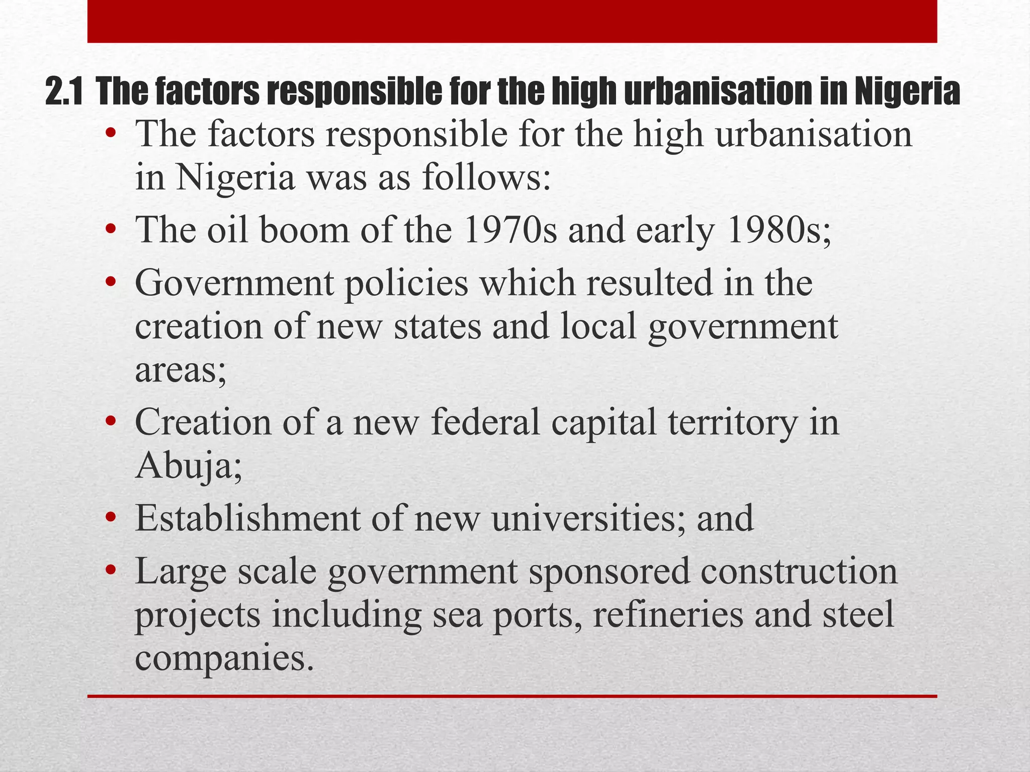 Urbanization trend in nigeria | PPTX