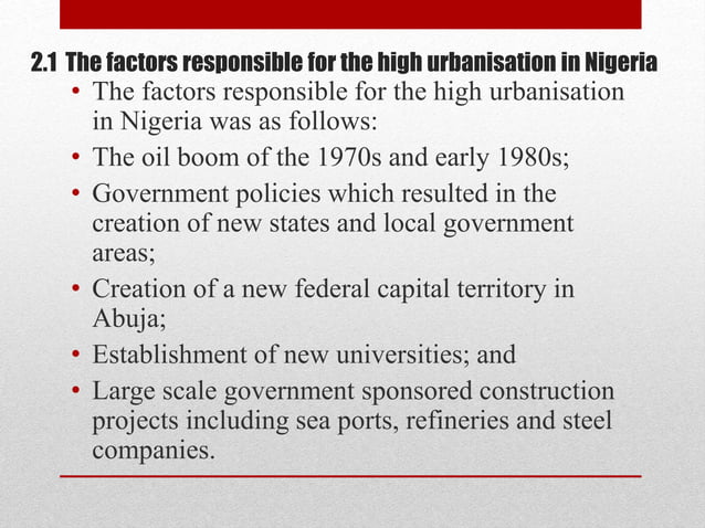 Urbanization trend in nigeria | PPTX Urbanization trend in nigeria | PPTX