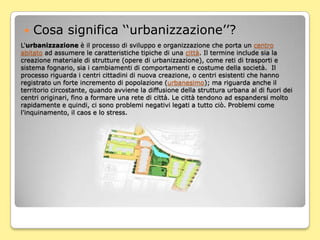 Urbanizzazione | PPTX