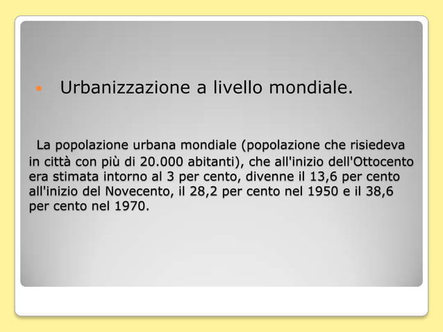 Urbanizzazione | PPTX