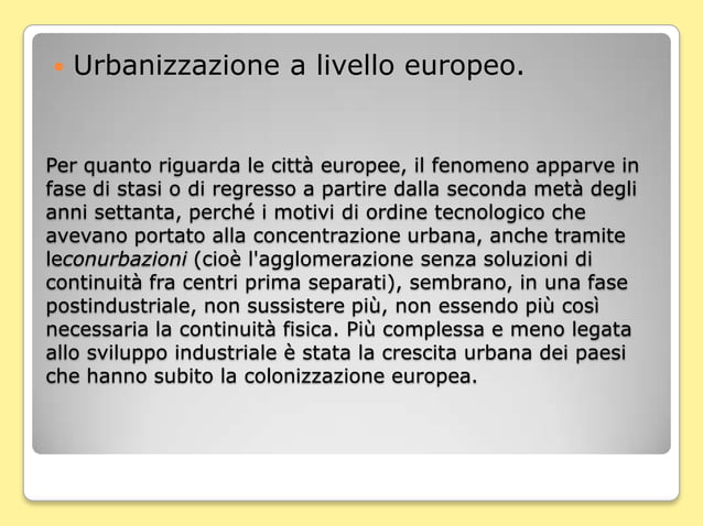 Urbanizzazione | PPTX