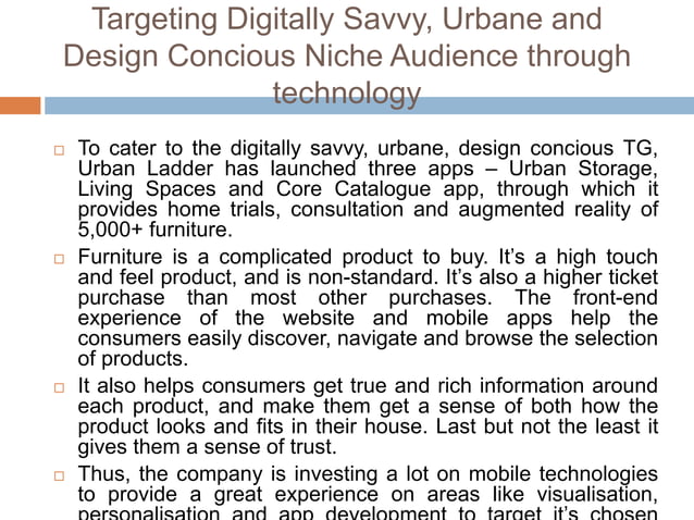 Urban ladder Segmentation, Targeting and Positioning Analysis | PPTX
