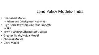 Urban land policies | PPTX | Government Support and Welfare | Financial ...