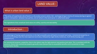 Urban land use and urban land value | PPTX
