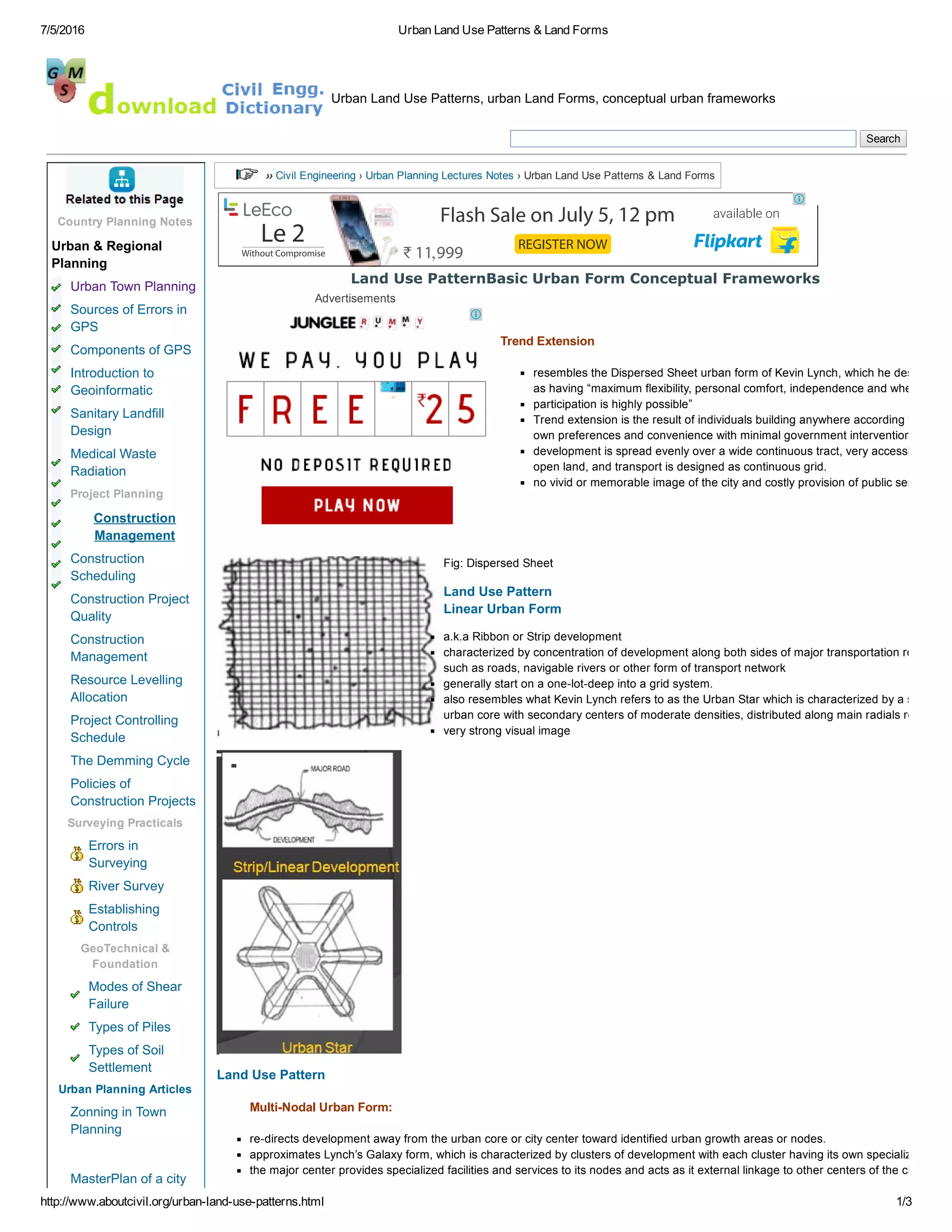 Urban land use patterns & land forms | PDF