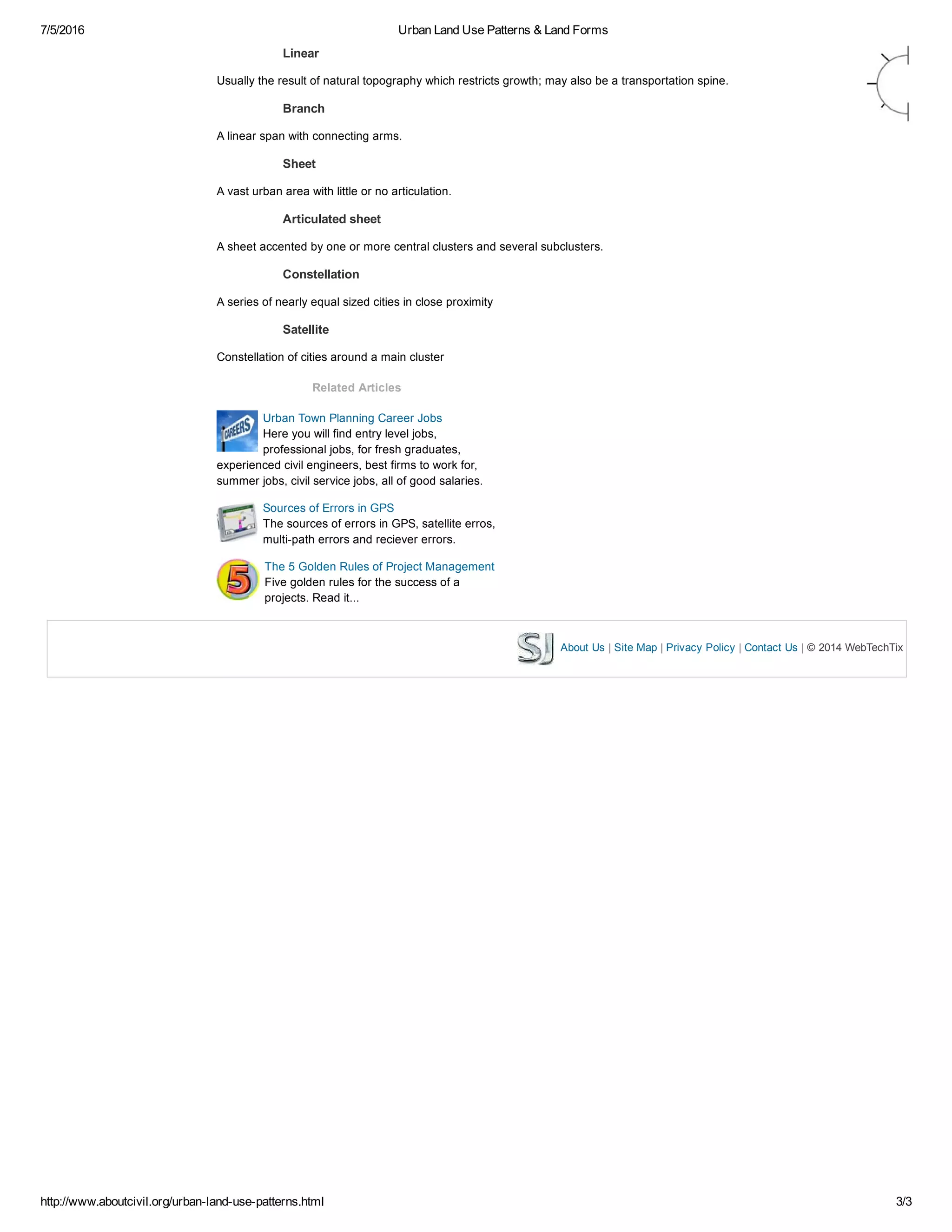 Urban land use patterns & land forms | PDF