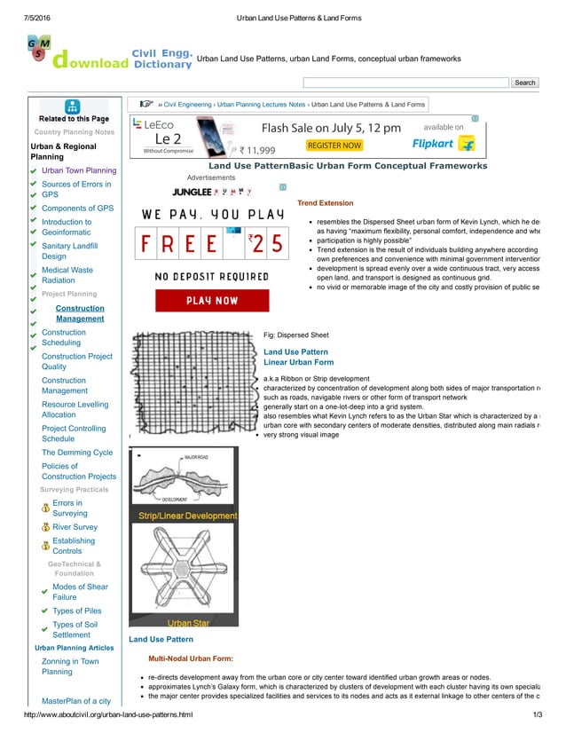 Urban land use patterns & land forms | PDF | Civil Engineering Industry ...