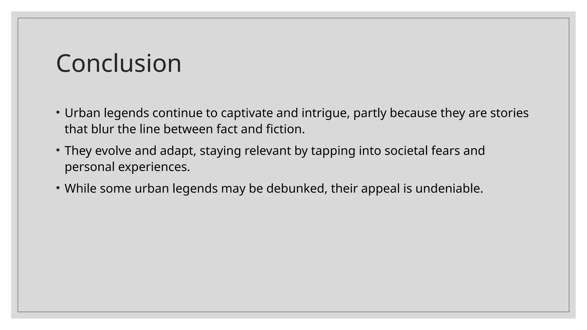 a presentation on Urban Legends, Myths and Mysteries.pptx