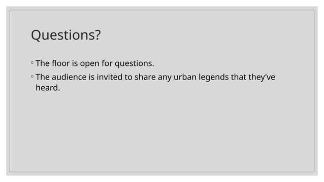 a presentation on Urban Legends, Myths and Mysteries.pptx