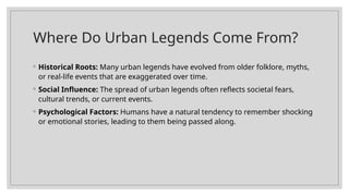 a presentation on Urban Legends, Myths and Mysteries.pptx