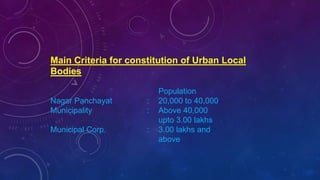 Urban local self government | PPTX
