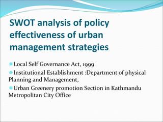 [Urban Management Program City Paper : Kathmandu, Nepal] | PPT
