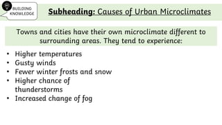 KS3 Lesson on Urban Microclimates (Weather and Climate) | PPTX