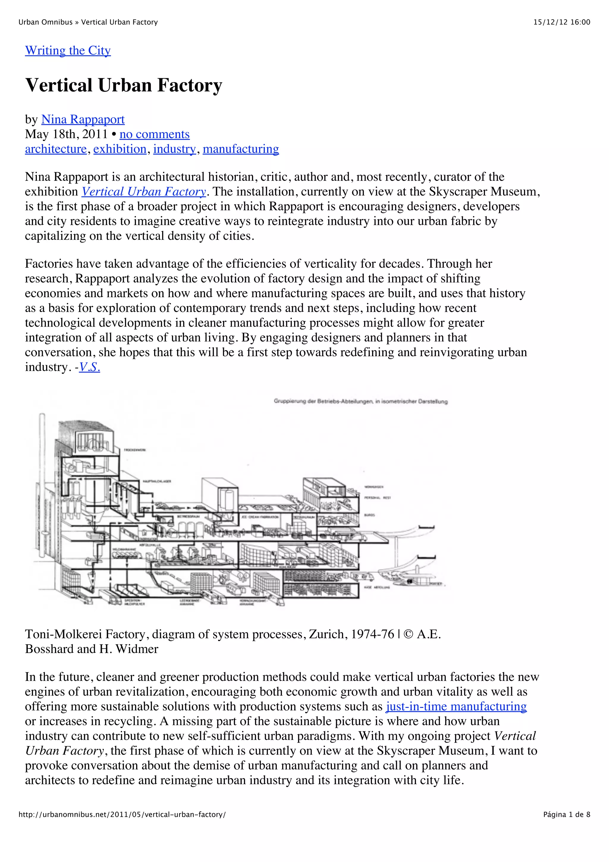 Urban omnibus » vertical urban factory | PDF