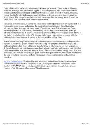 Urban omnibus » vertical urban factory | PDF