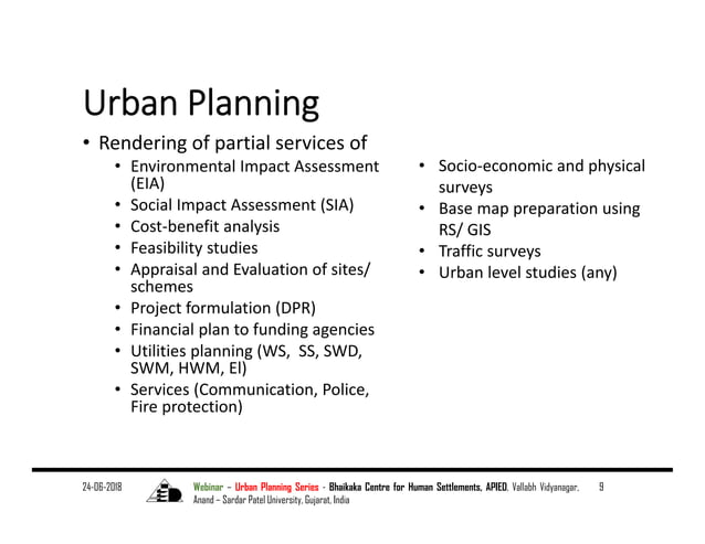 Urban planning 01 the scope for urban planning in society | PPT