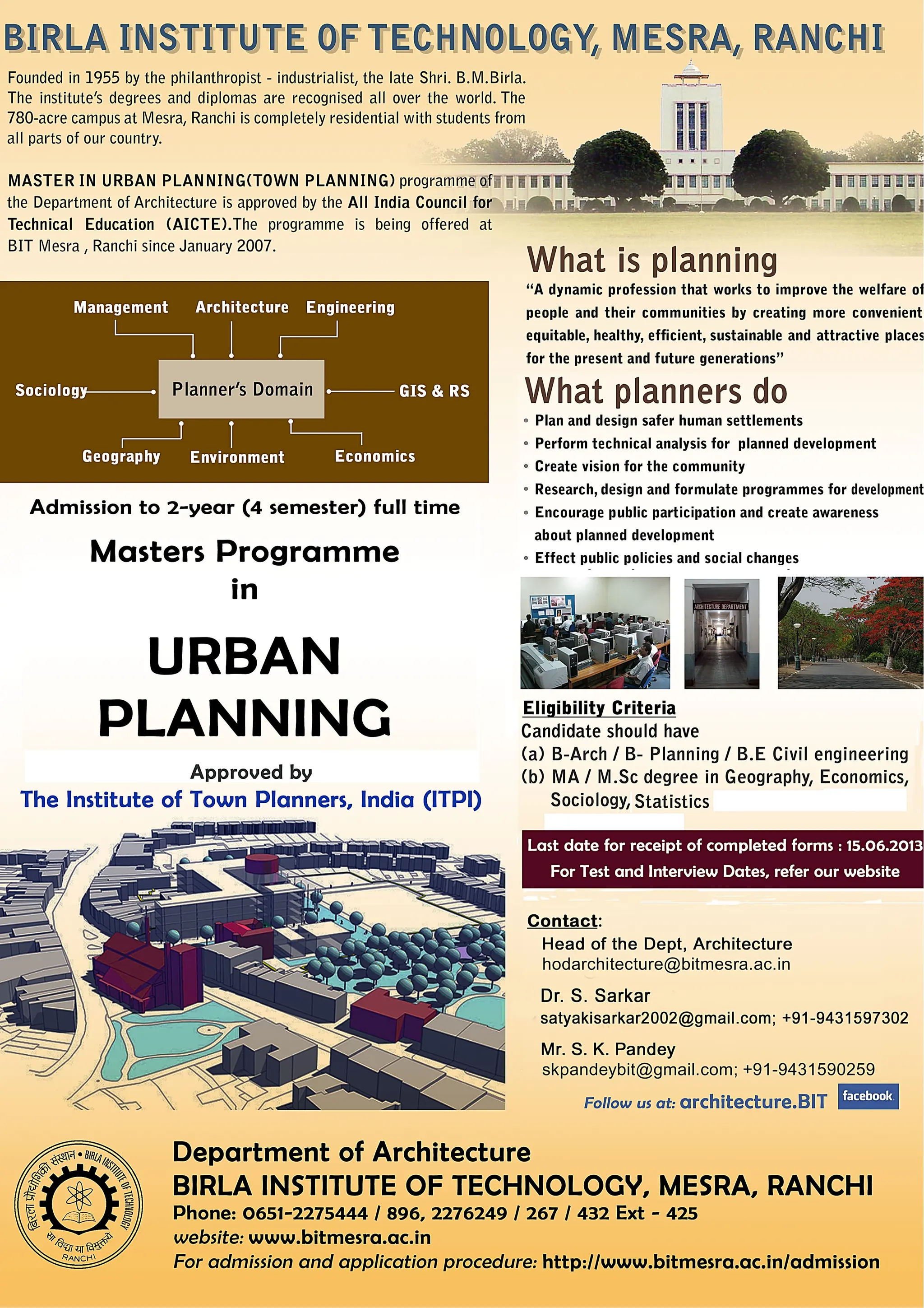 Leading Urban Planning Program | BIT Mesra | PDF