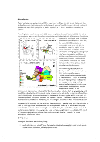 Assessment and Future Land Requirements Of Urban areas And Facilities ...