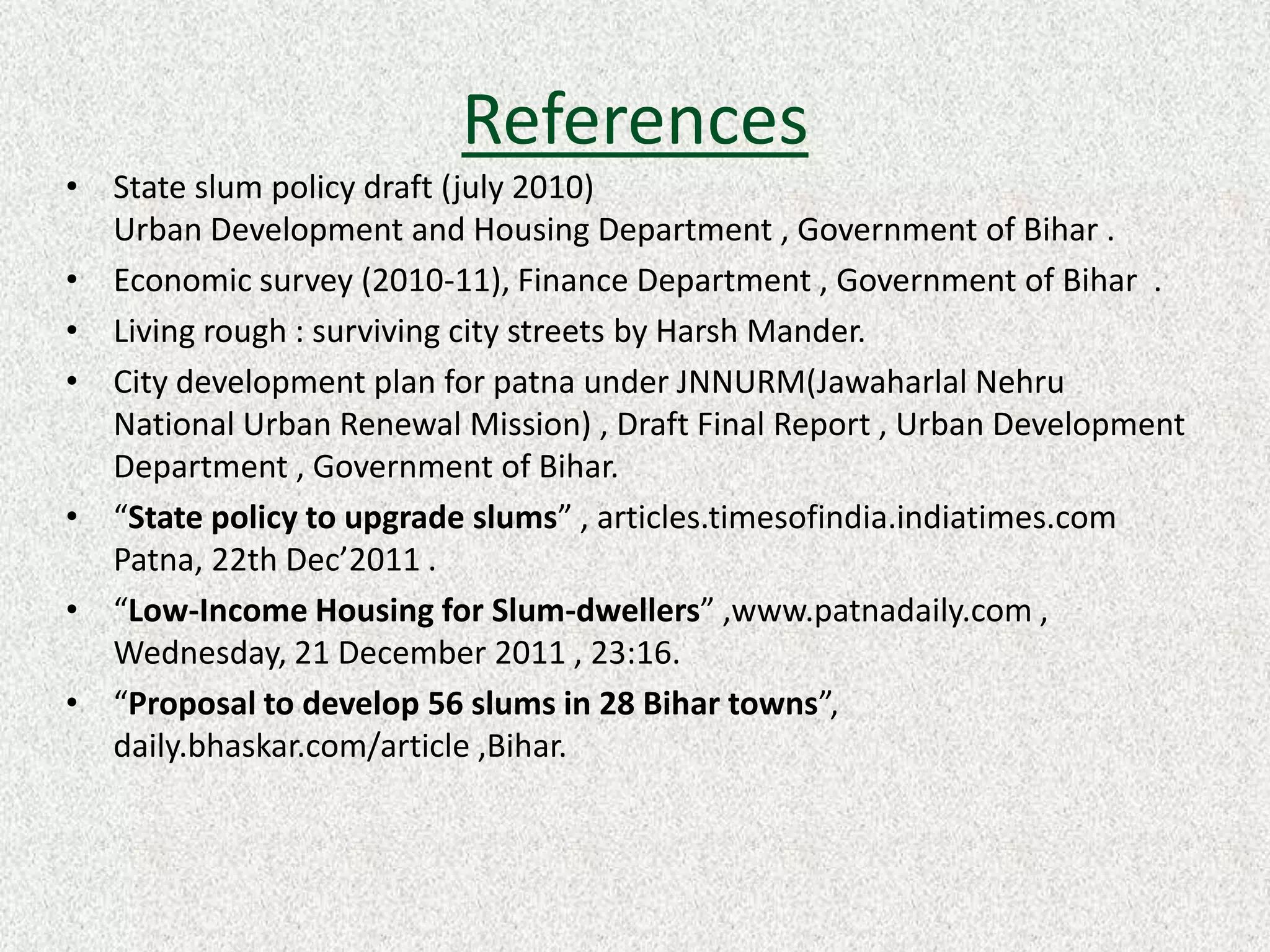 Urban poverty in patna - a report by ashay jain | PPTX