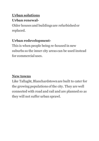 Urban problems and solutions | DOCX