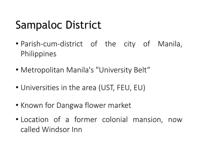 Urban re planning of Sampaloc District | PPTX