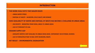 URBAN SANITATION AND WATER SUPPLY IN NCR HIGH RISE BUILDING, A ...