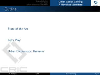 Urban Social Gaming Pitch | PPT