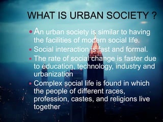 Urban society | PPTX