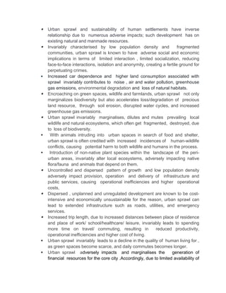 Issues and Option for Managing Challenges of Urban Sprawl in Indian | DOCX