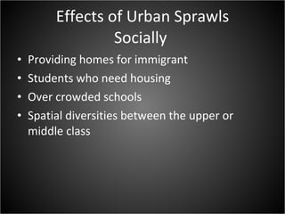 Urban Sprawl Canada | PPT | Land and Farms | Real Estate