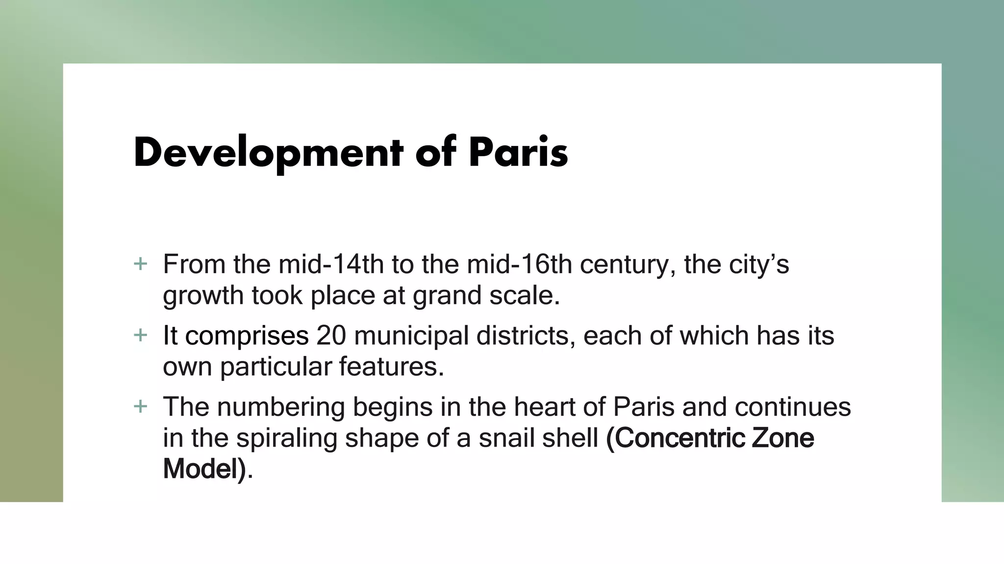 Urban structure of Paris (Case Study) | PPTX