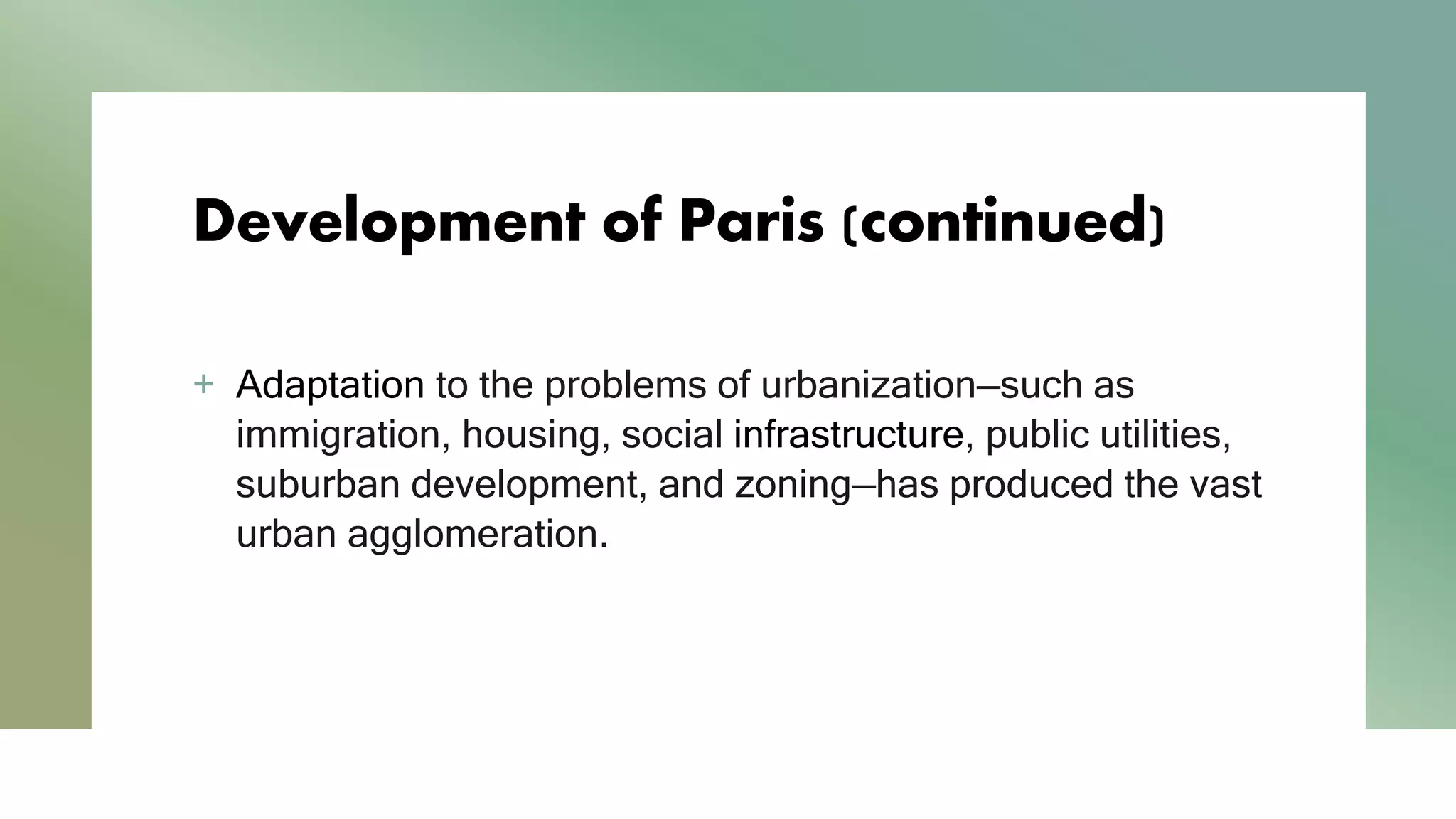 Urban structure of Paris (Case Study) | PPTX