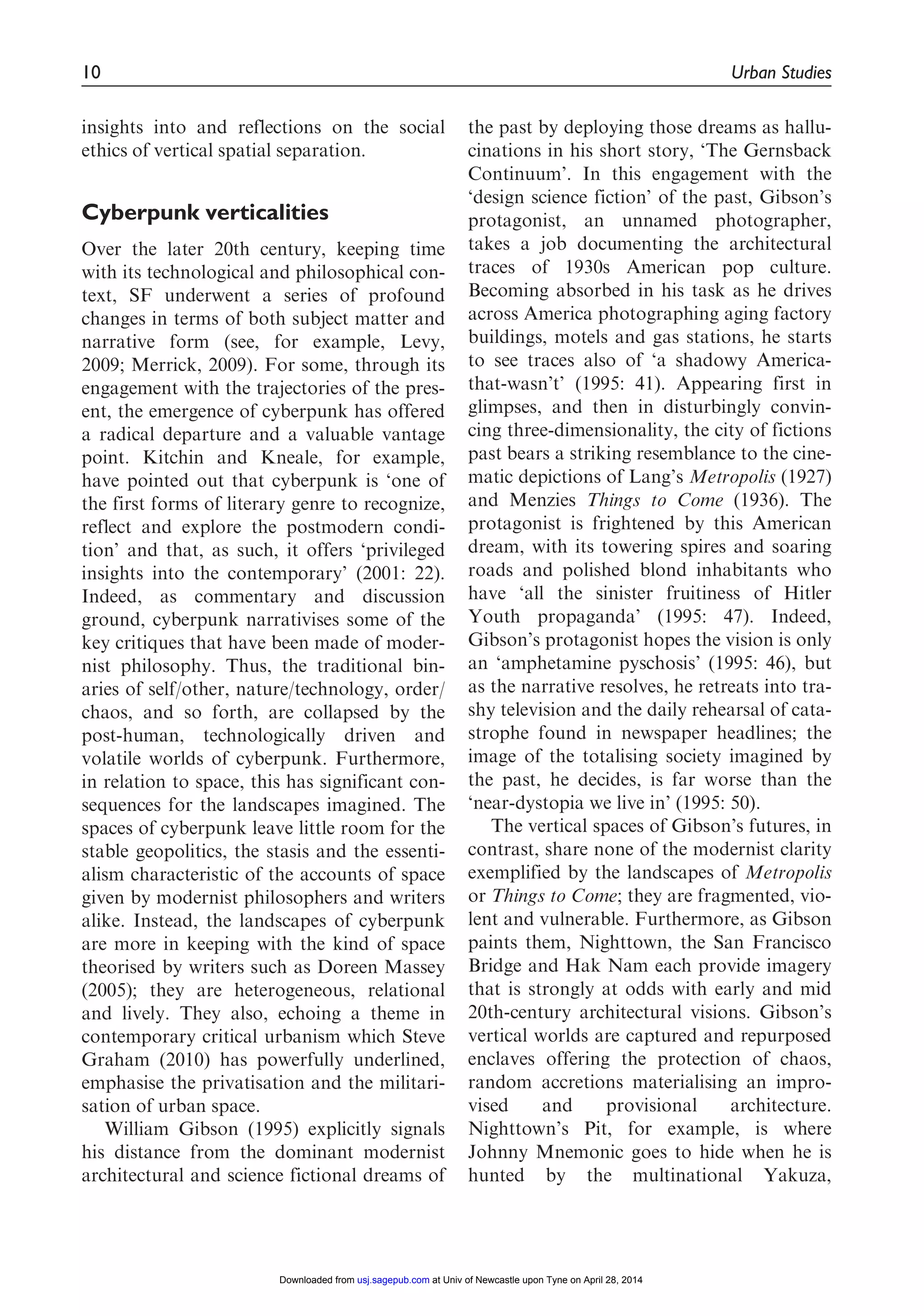 Vertical cities: Representations of urban verticality in 20th-century ...
