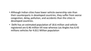 Urban transportation crisis in india | PPTX