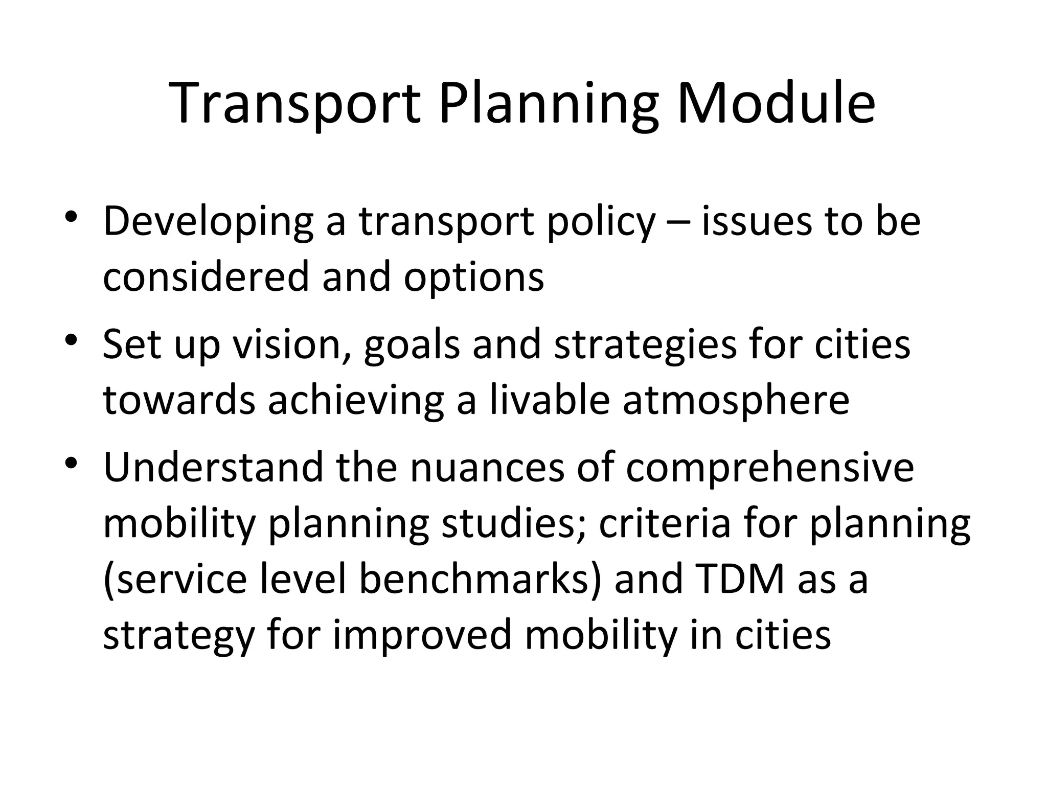 Urban transportation planning | PPT