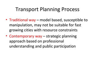Urban transportation planning | PPT