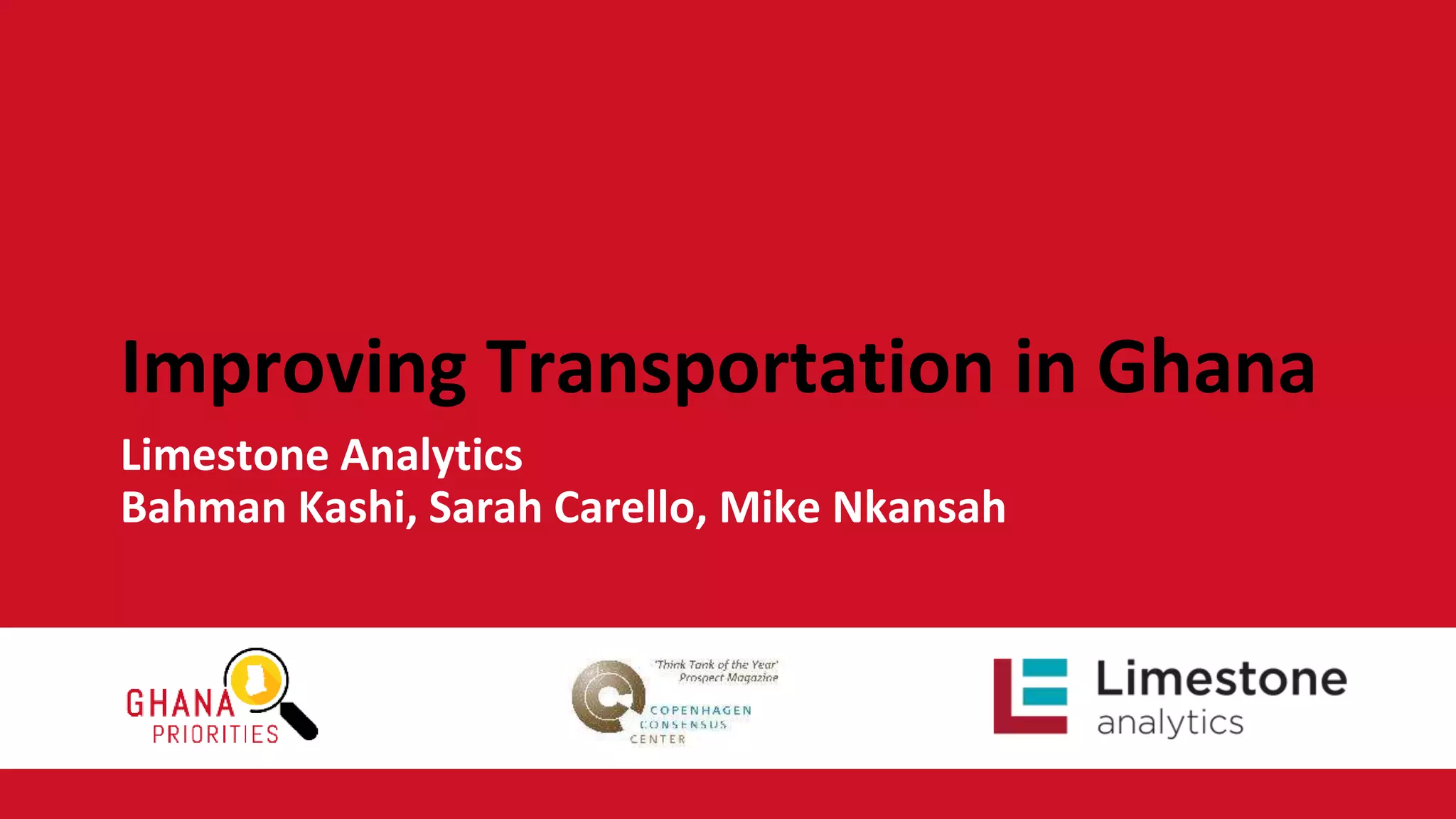 Ghana Priorities: Urban Transportation | PPTX