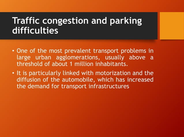Urban transport problems | PPTX | Logistics and Transportation Industry ...