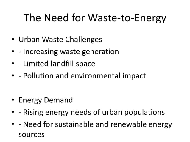 Waste to energy conversion system using waste to energy device | PPT