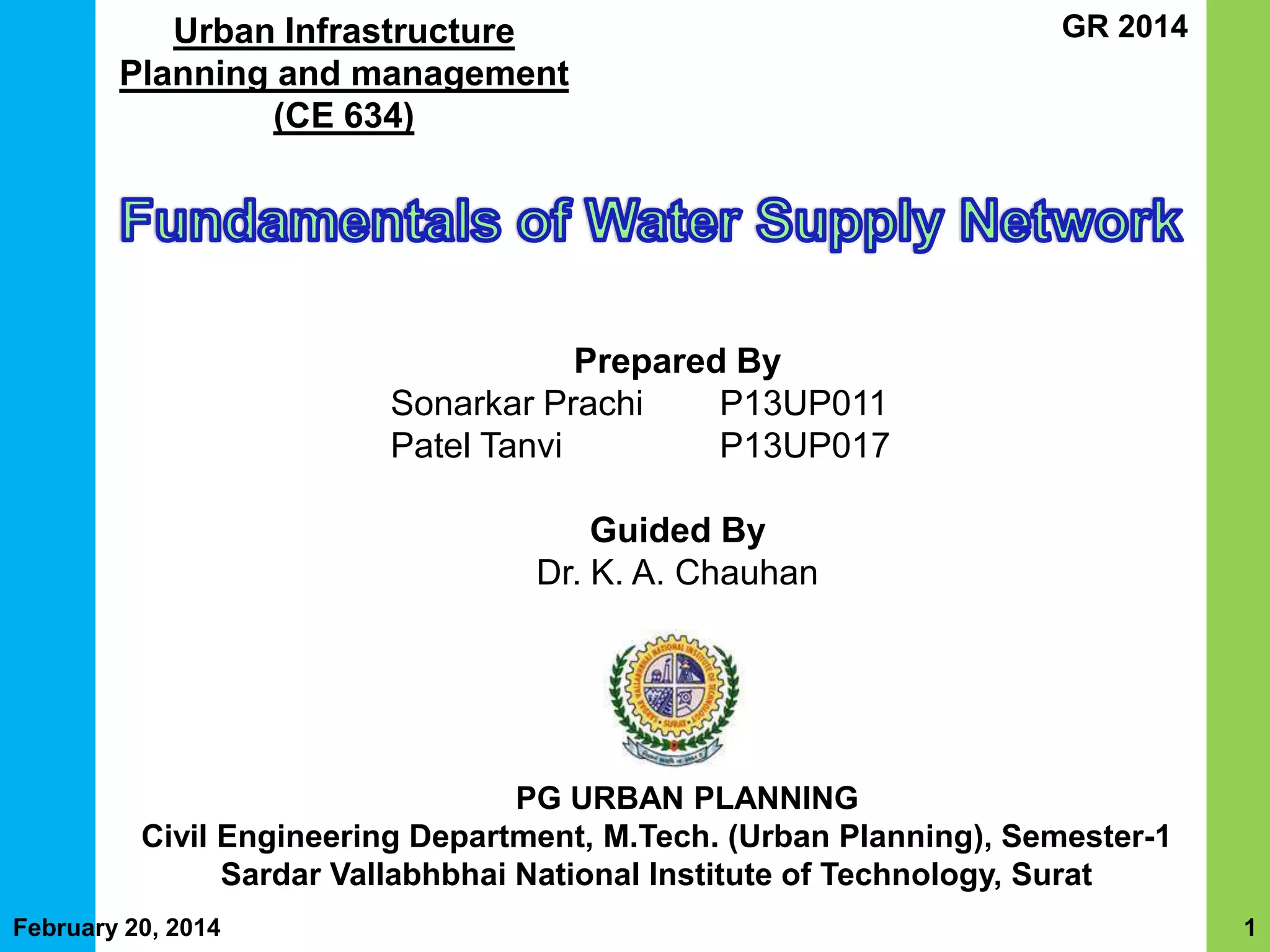 Urban water infrastructure | PPTX