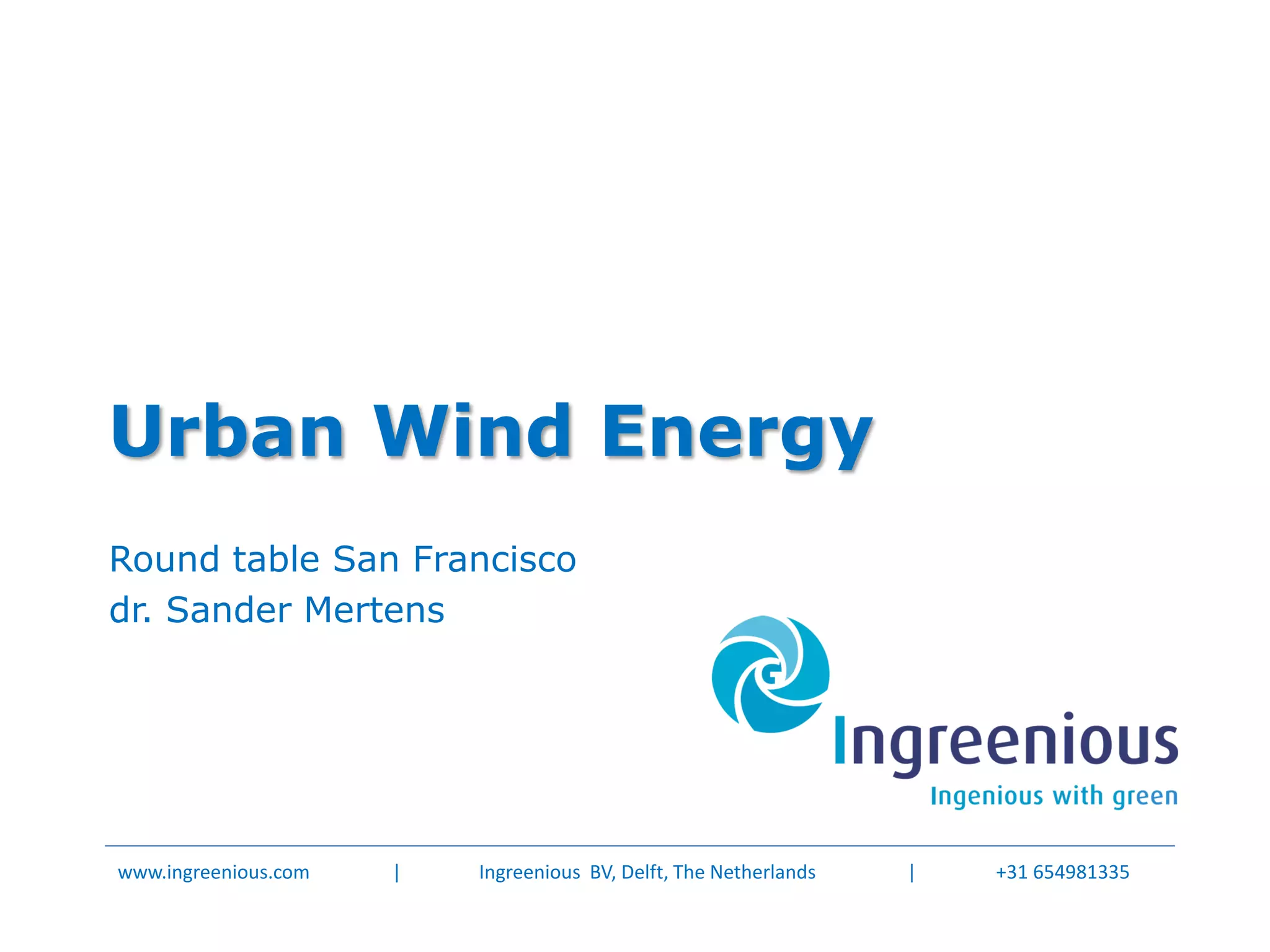 Urban Wind Energy by Sander Mertens | PDF