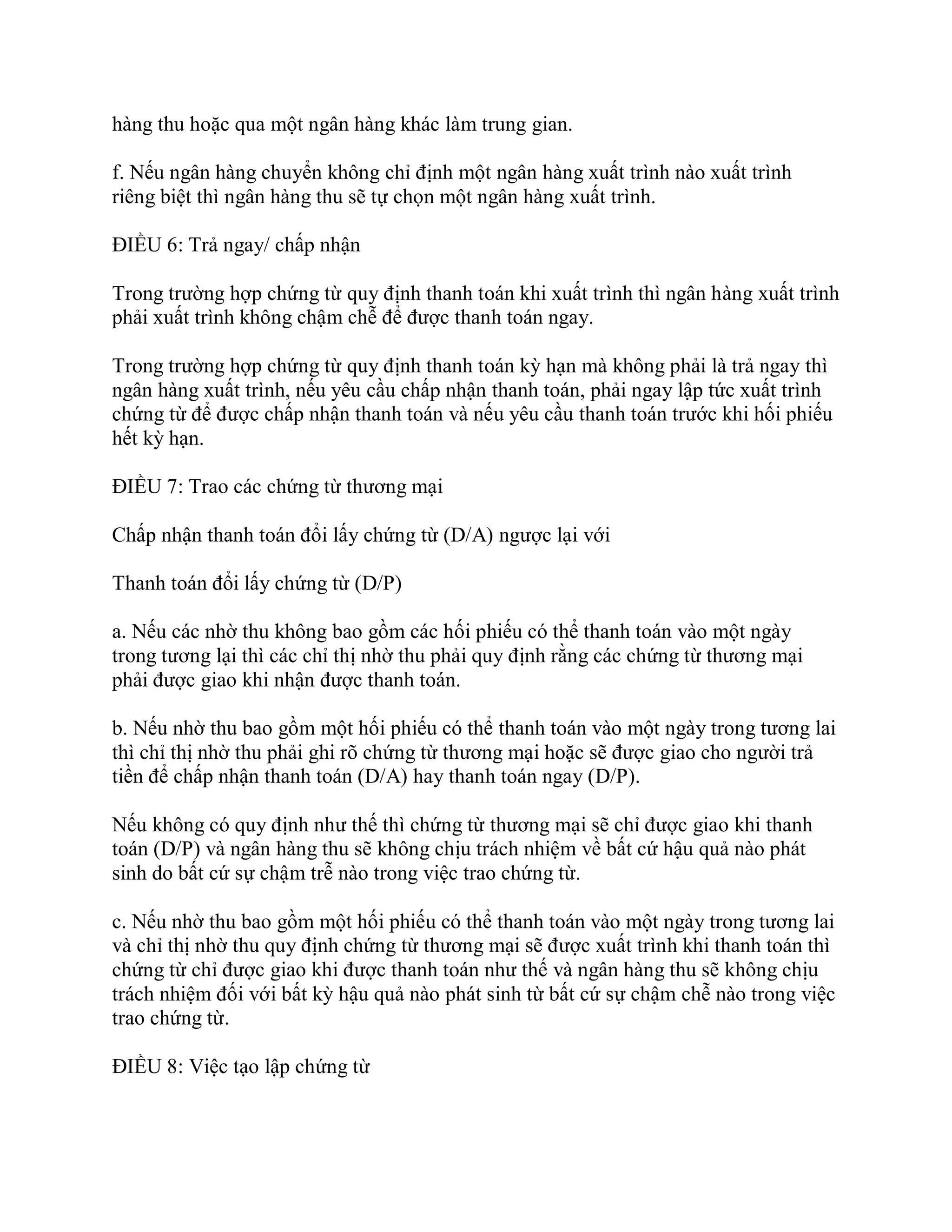 URC 522 - QUY TẮC THỐNG NHẤT VỀ NHỜ THU | PDF