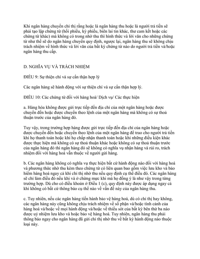 URC 522 - QUY TẮC THỐNG NHẤT VỀ NHỜ THU | PDF