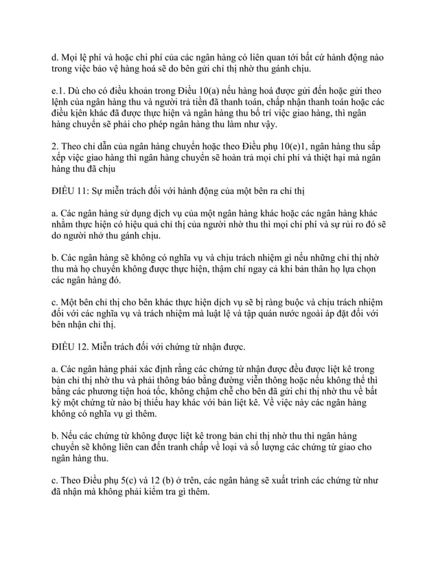 URC 522 - QUY TẮC THỐNG NHẤT VỀ NHỜ THU | PDF