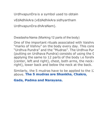 Urdhav pundra and mudra | DOCX