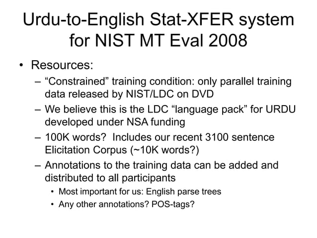 Urdu-s to engkish 2345644566ysdev-Jul07.ppt