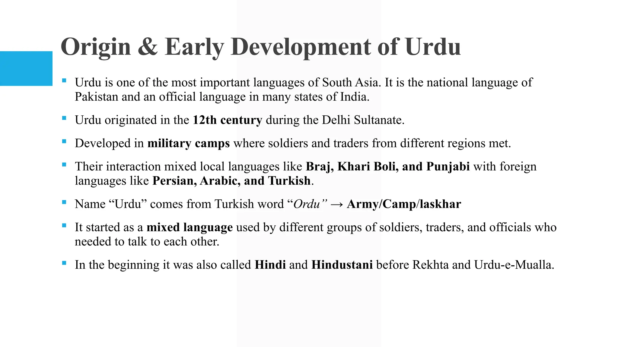 Urdu Language.pptx about culture, background | PPTX